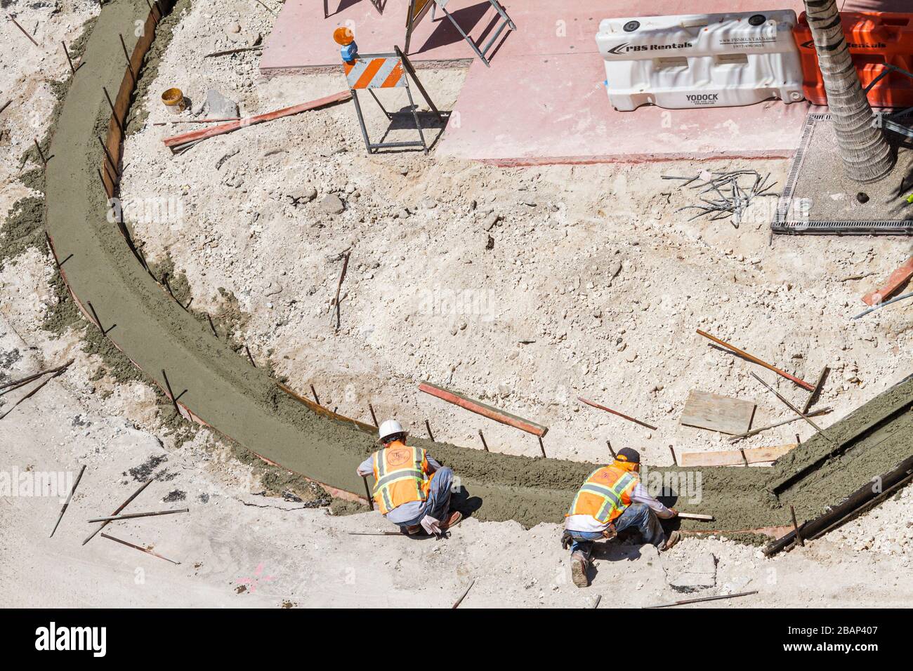 Miami Beach Florida,Ocean Drive,under new construction site building ...