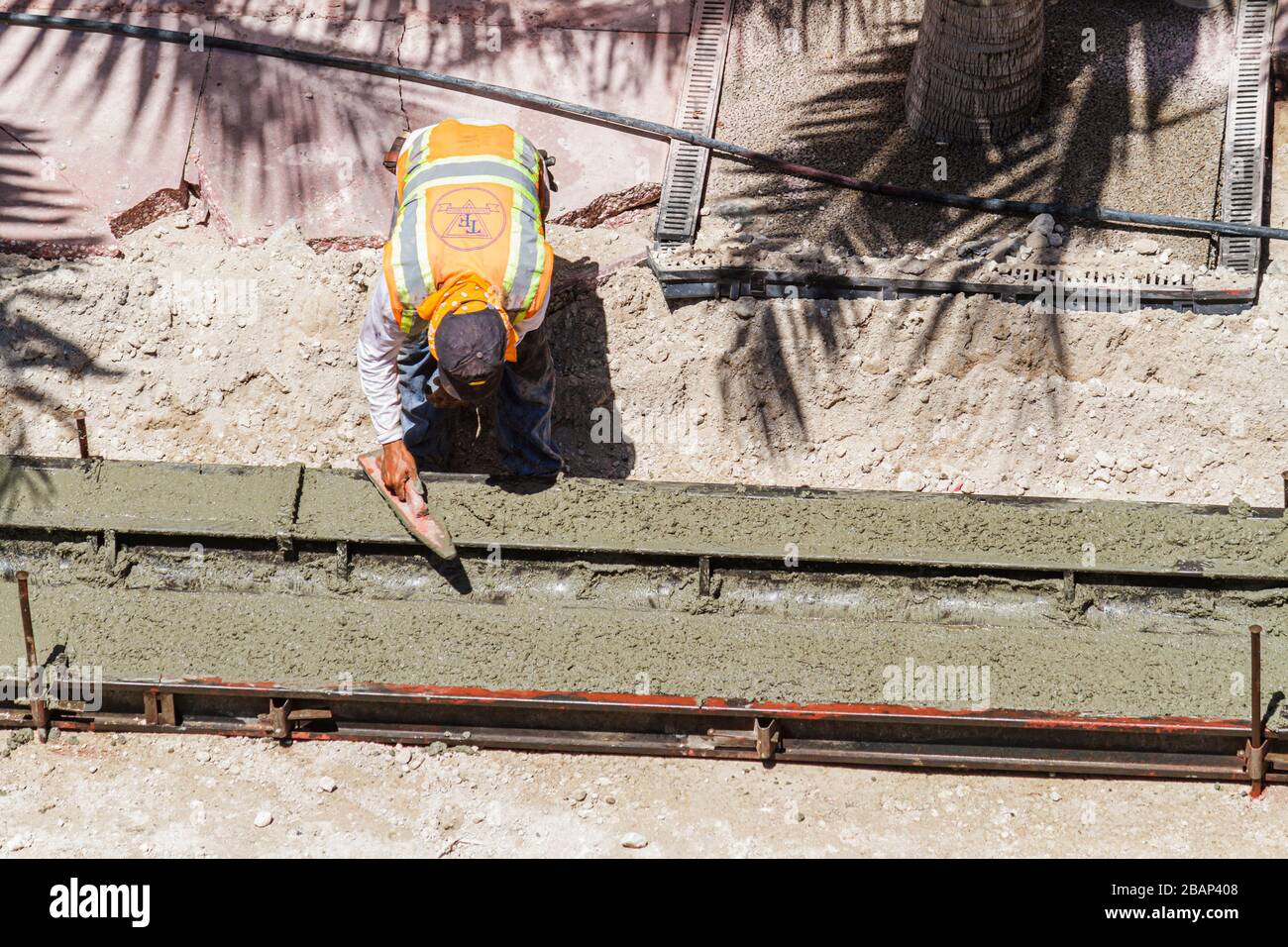 Miami Beach Florida,Ocean Drive,under new construction site building ...