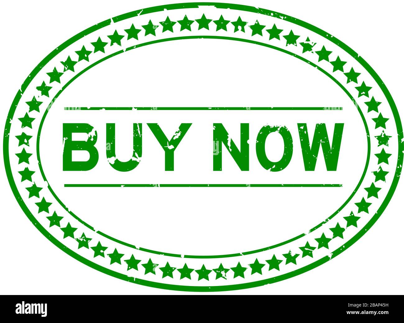 Grunge green buy now word oval rubber seal stamp on white background ...