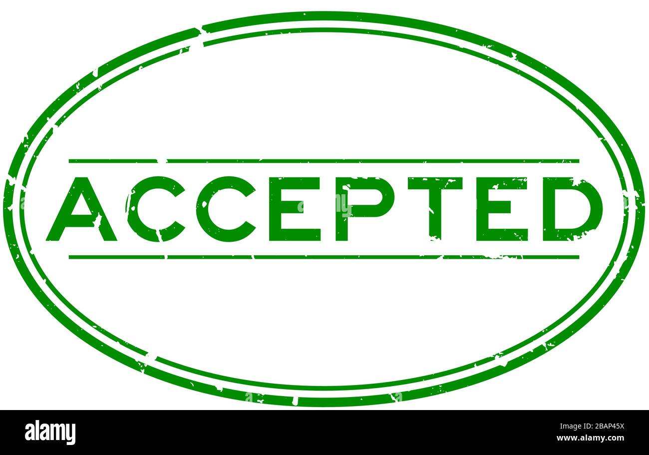 Grunge green accepted word oval rubber seal stamp on white background Stock Vector Image & Art ...