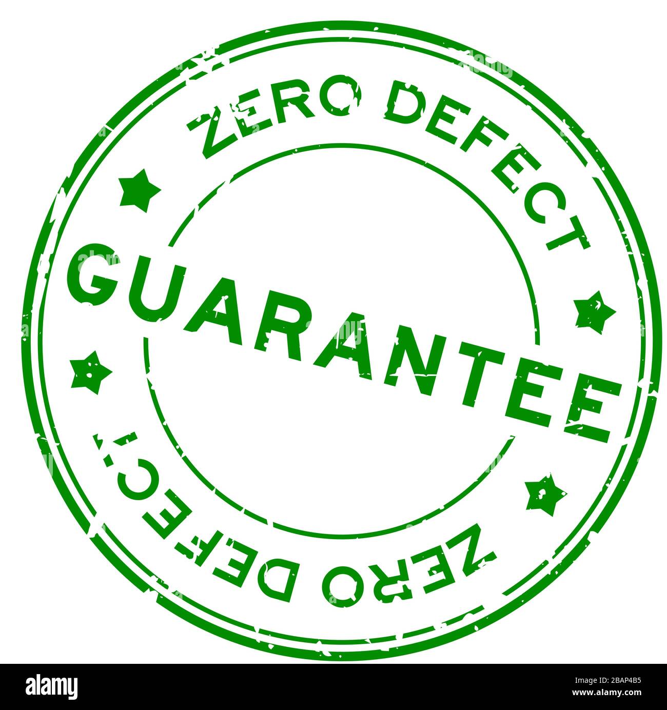 Grunge green zero defect guarantee word round rubber seal stamp on ...