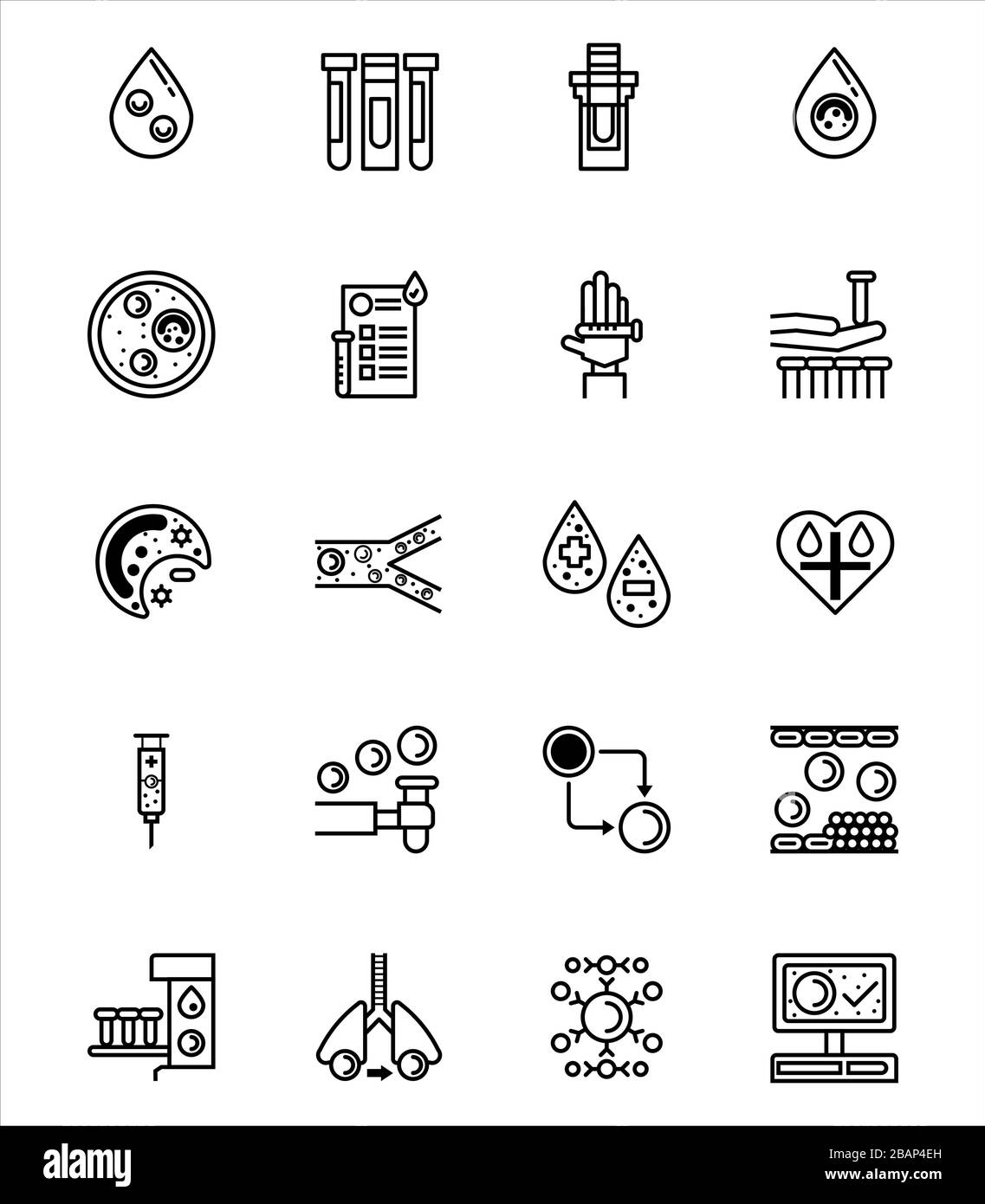 20 clinical hematology laboratory outline icon set Stock Vector Image ...