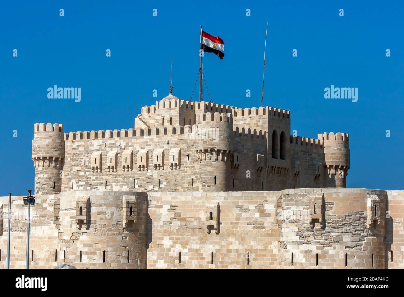 The Fort of Qaitbey situated on the eastern Mediterranean harbour at ...