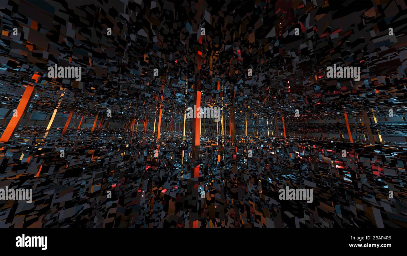 Artistic 3d illustration of a big data complex fractal visualization ...