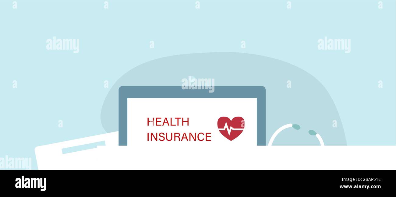 Health insurance concept with hand hold insurance file vector ...