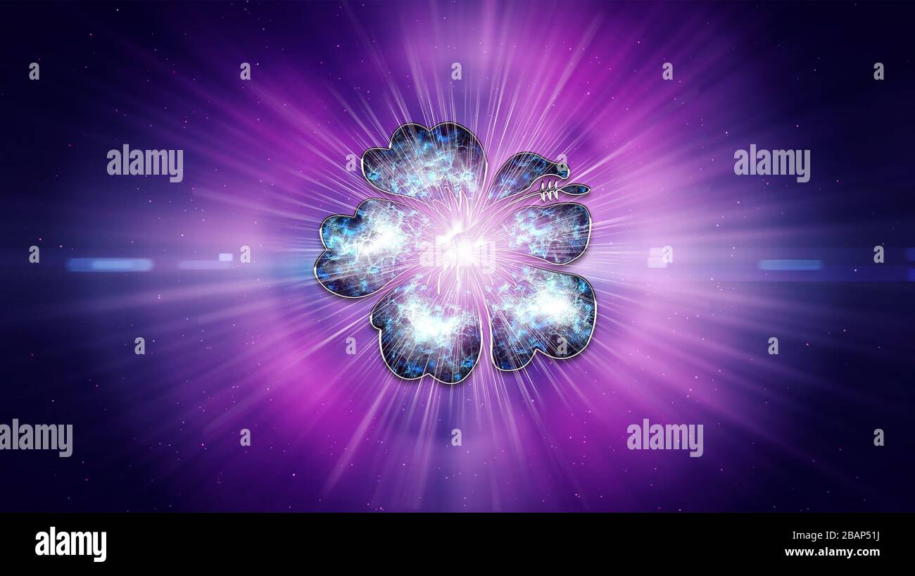 Abstract 3d illustration of a bright fractal design of a rose in a ...
