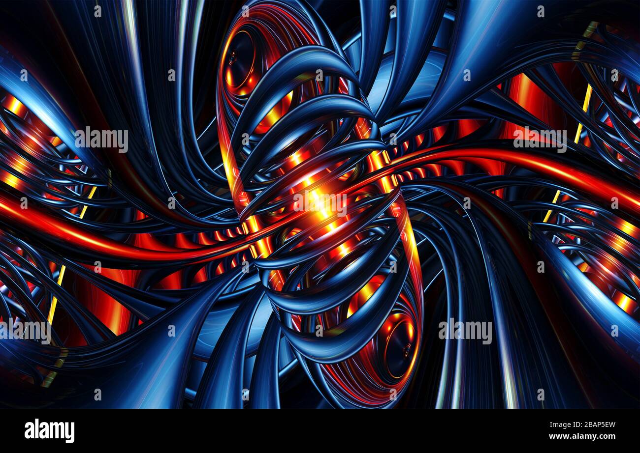 Artistic 3d illustration of a modern digital complex fractal ...