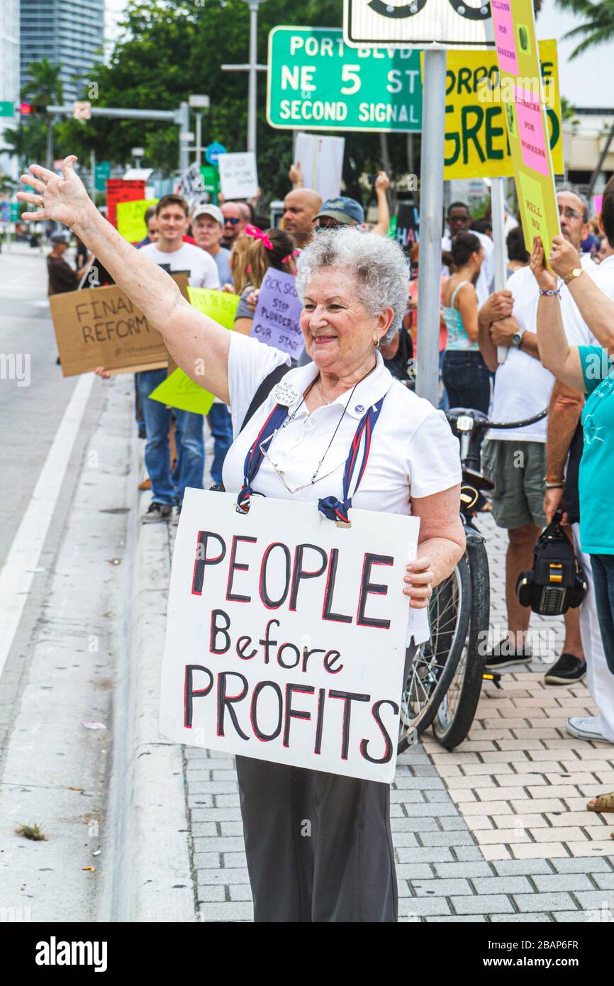 Old lady protest sign hi-res stock photography and images - Alamy
