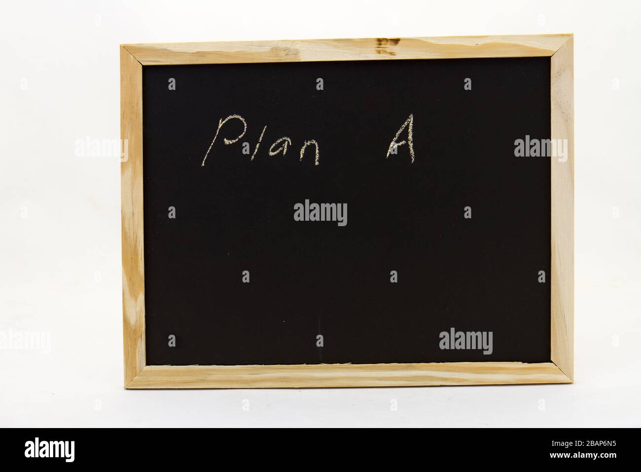 Small blackboard with the term Plan A written on it isolated on a clear ...