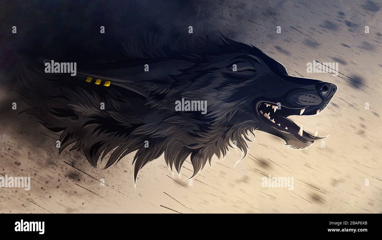 Artistic 3d illustration of a wolf laughing from enjoyment Stock Photo ...