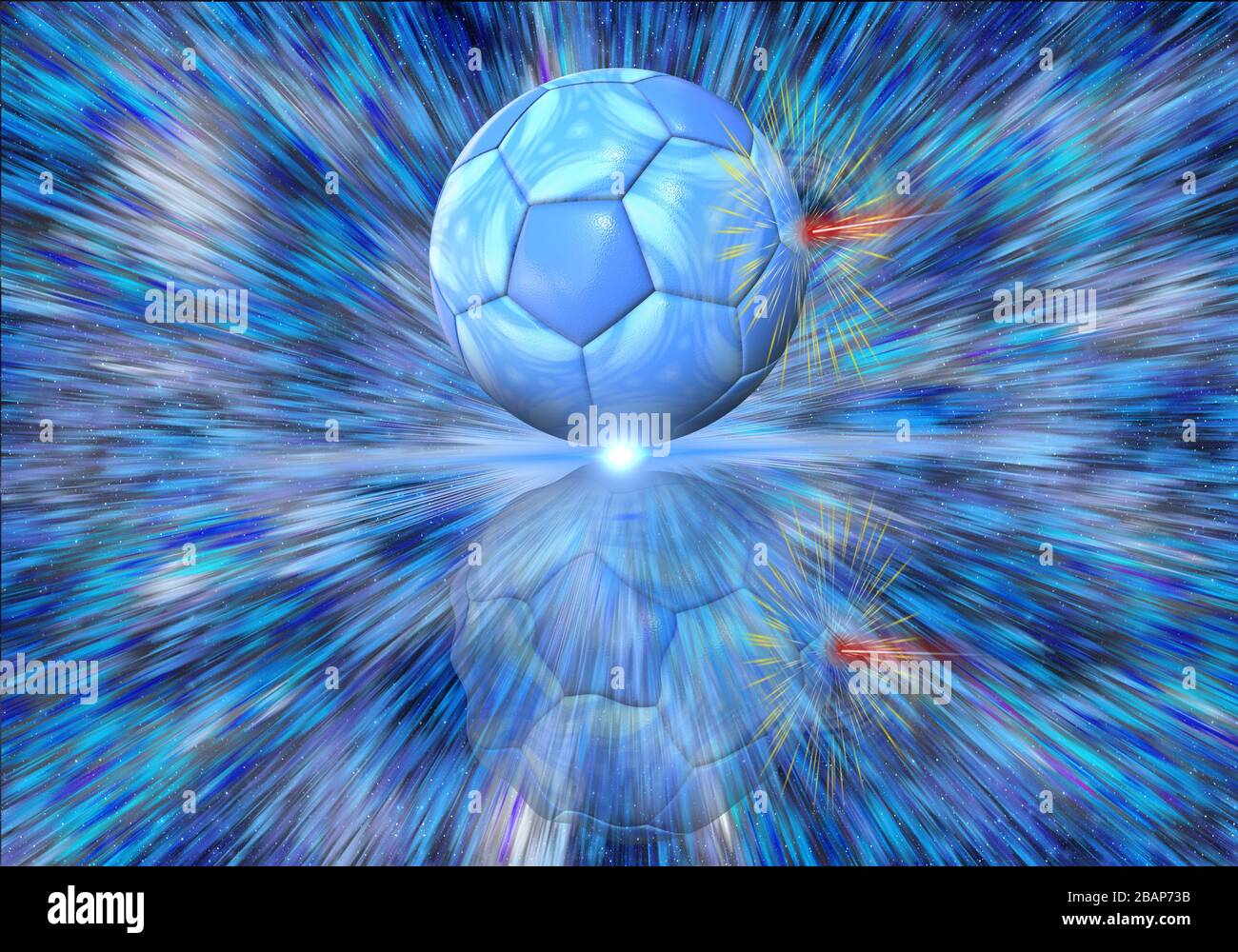 Abstract 3d illustration of a ball on a colorful hyper warp space Stock ...