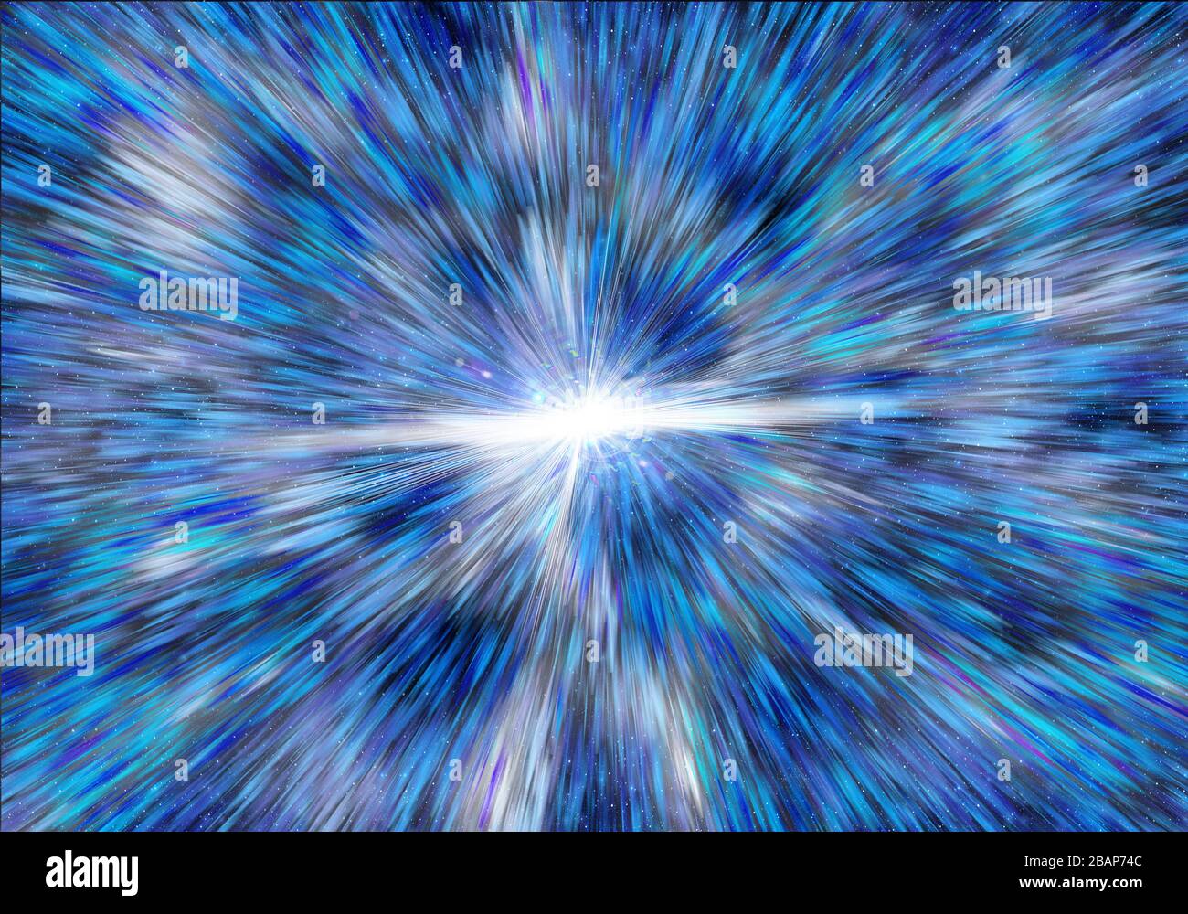 Abstract 3d illustration flight in retro colorful hyper warp space ...