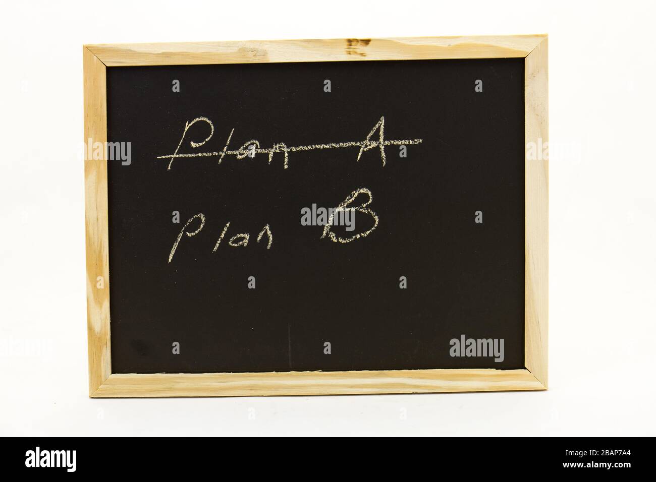 Handheld blackboard with the words plan A and plan B written on it in ...