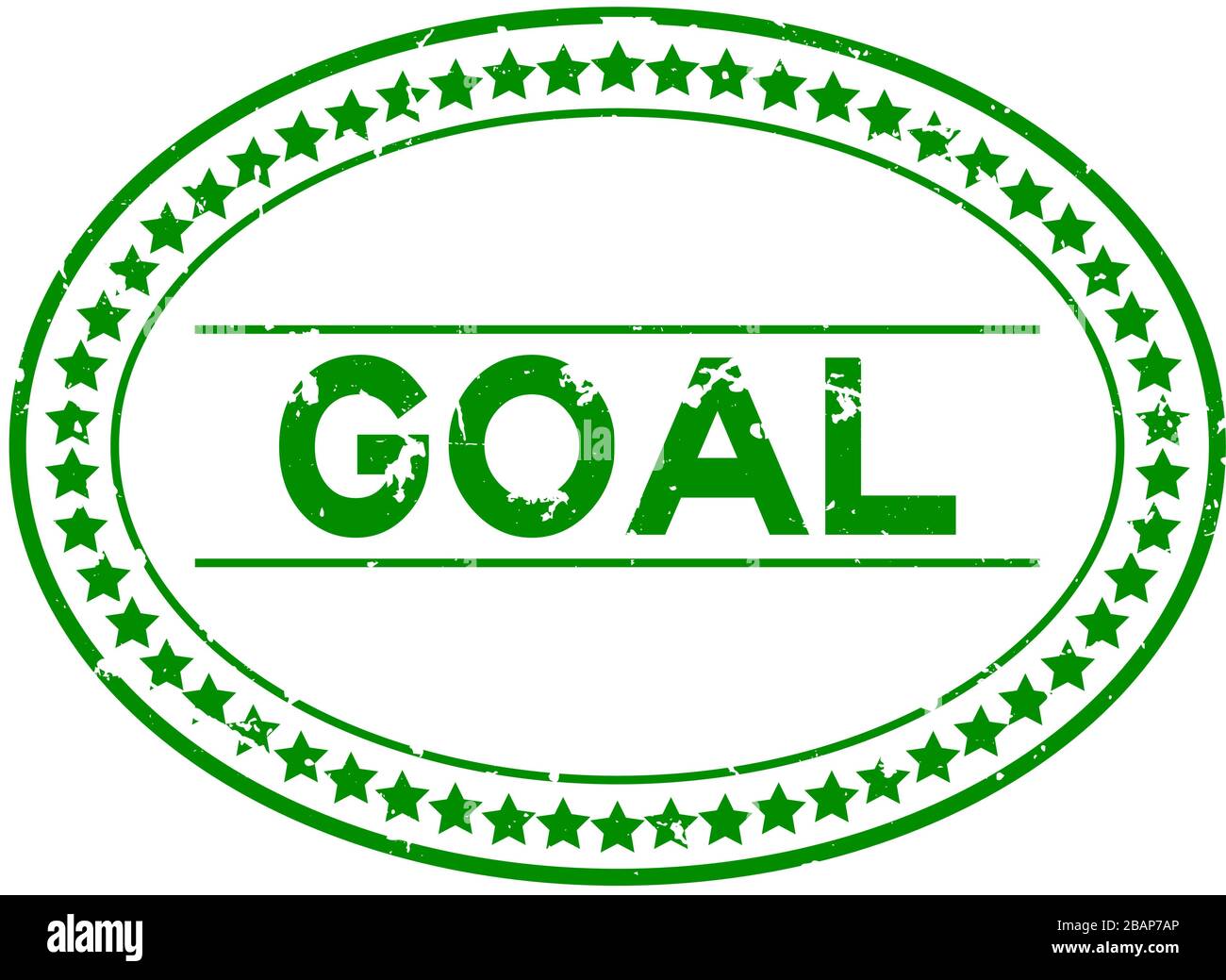 Grunge green goal word oval rubber seal stamp on white background Stock ...