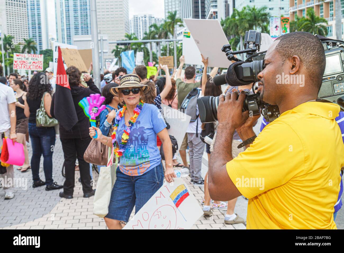 Miami Florida,Biscayne Boulevard,Freedom Torch,Occupy Miami ...