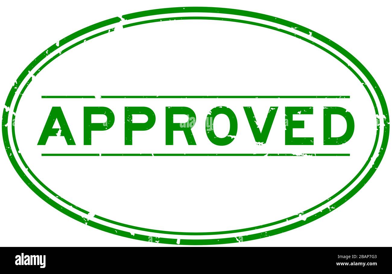 Grunge green approved word oval rubber seal stamp on white background Stock Vector Image & Art ...