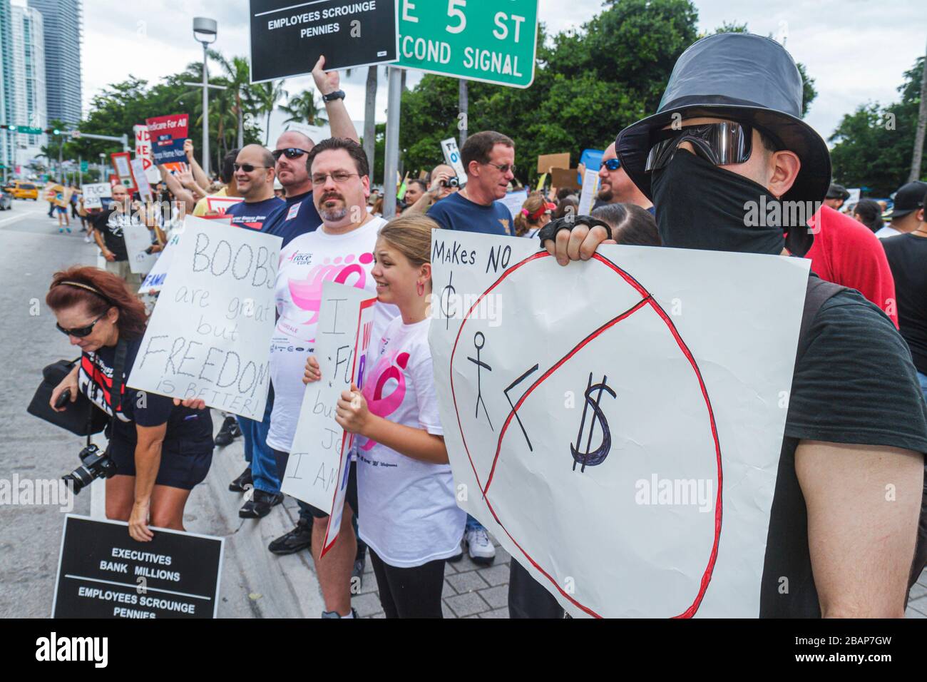 Miami Florida,Biscayne Boulevard,Freedom Torch,Occupy Miami ...