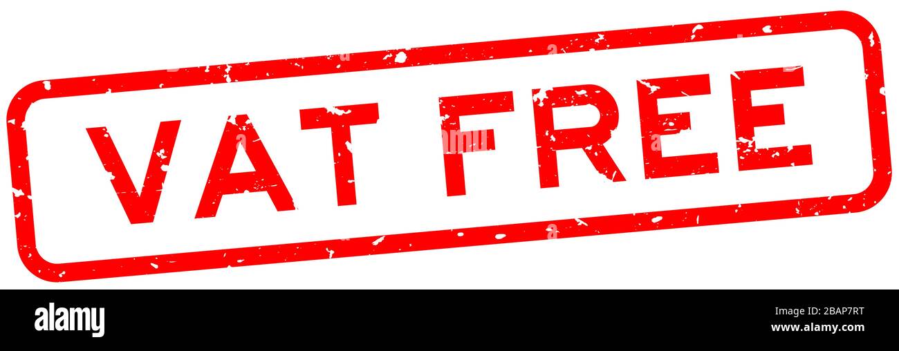 Grunge red vat free word square rubber seal stamp on white background ...