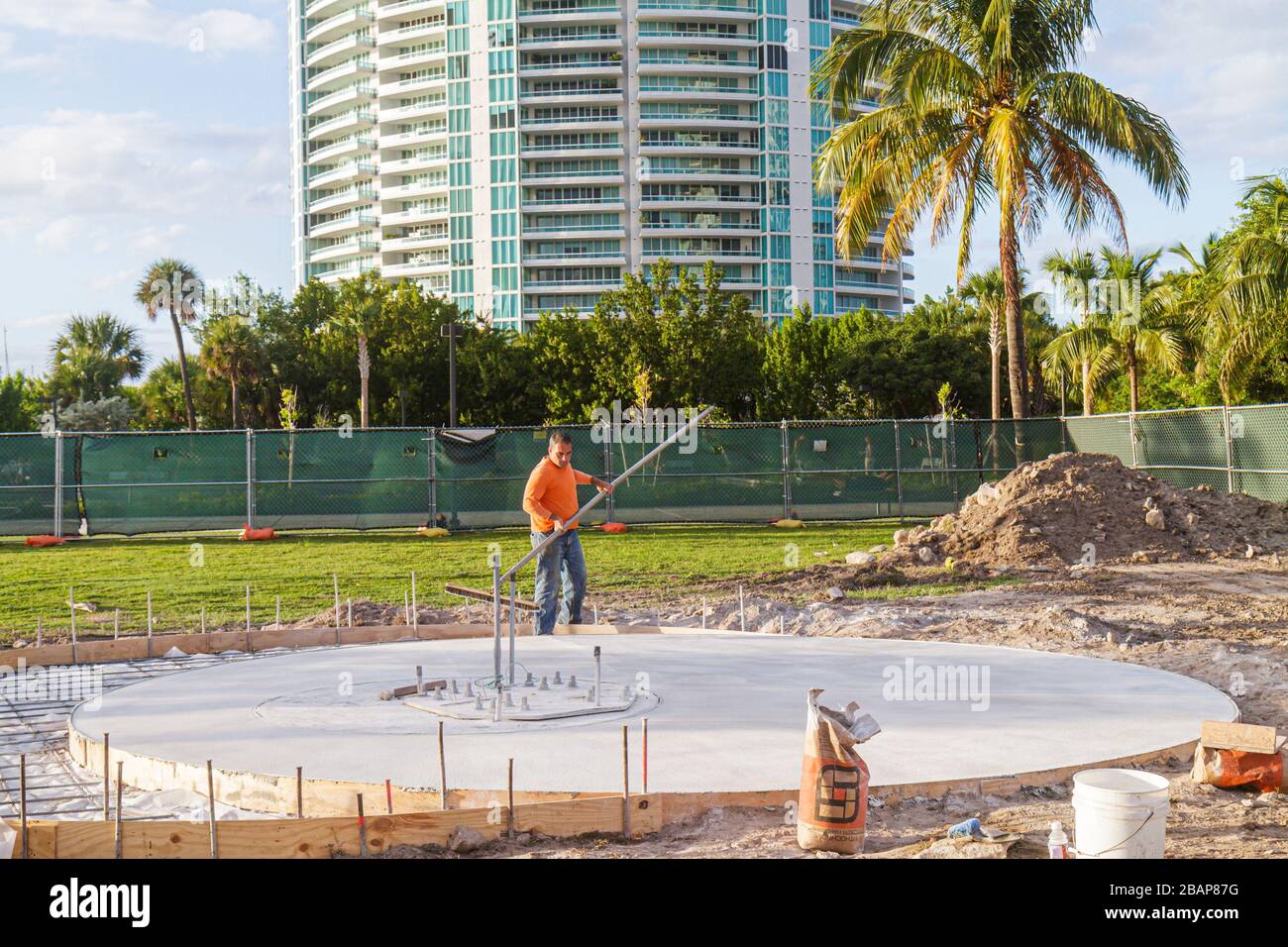 Miami Beach Florida,South Pointe Park,Point,under new construction site ...