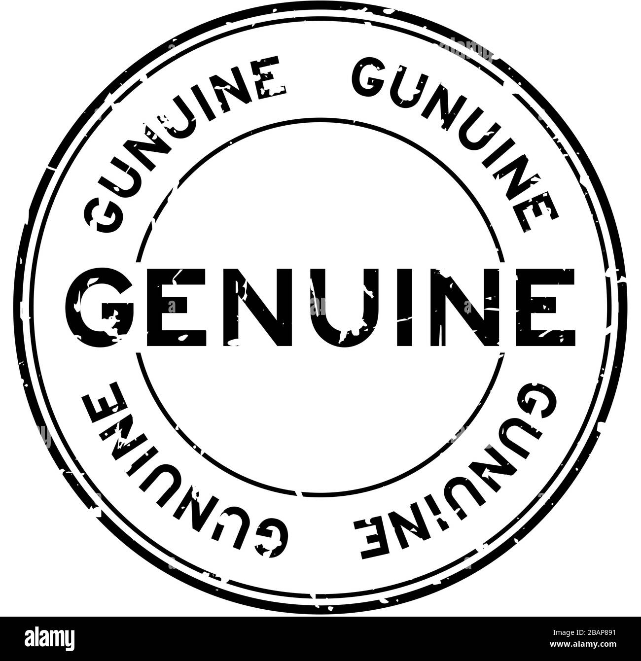 Grunge black genuine word round rubber seal stamp on white background Stock Vector Image & Art ...