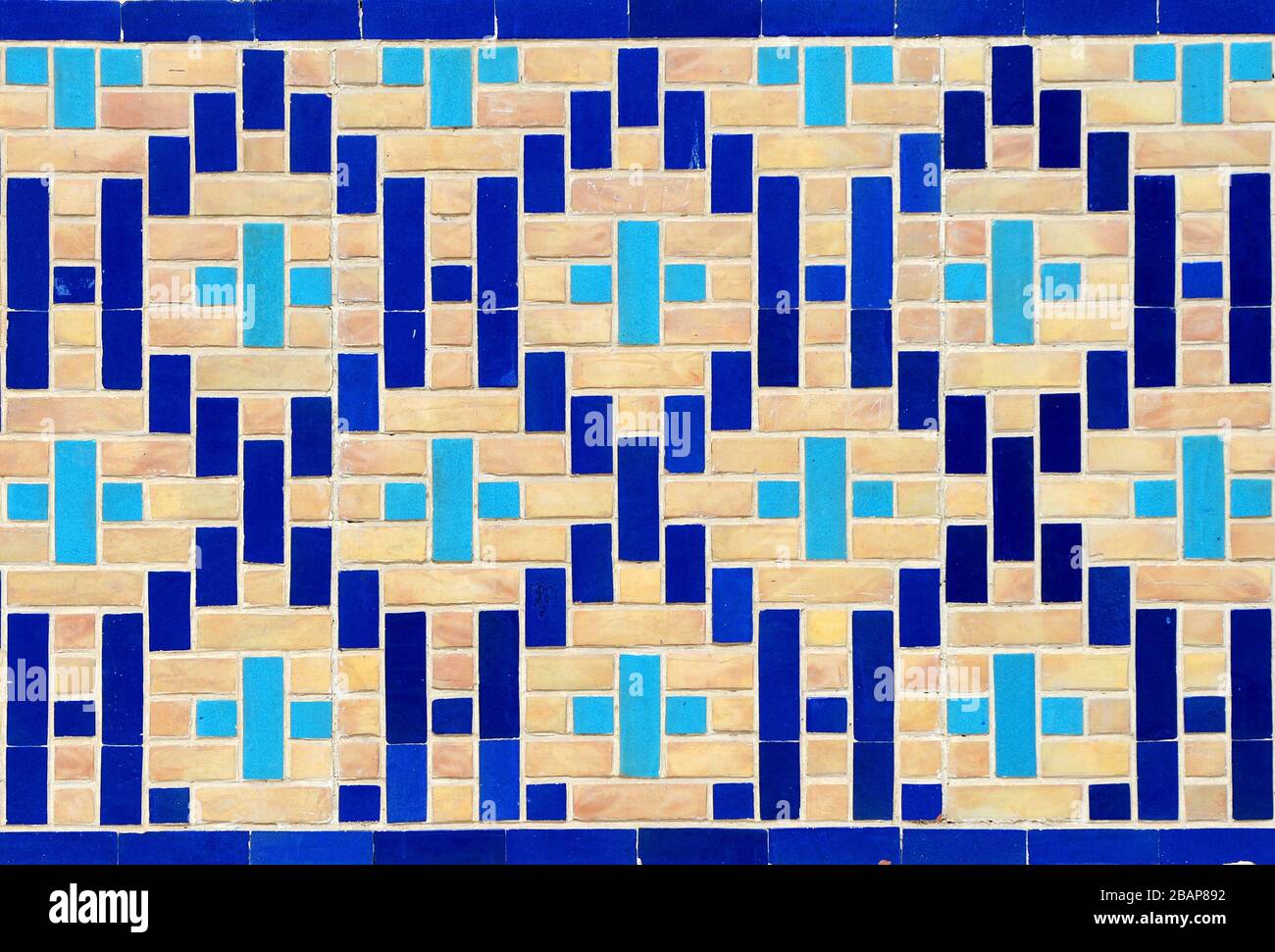 Wall With Blue Tiles Pattern Mosaic Samarkand High Resolution Stock ...