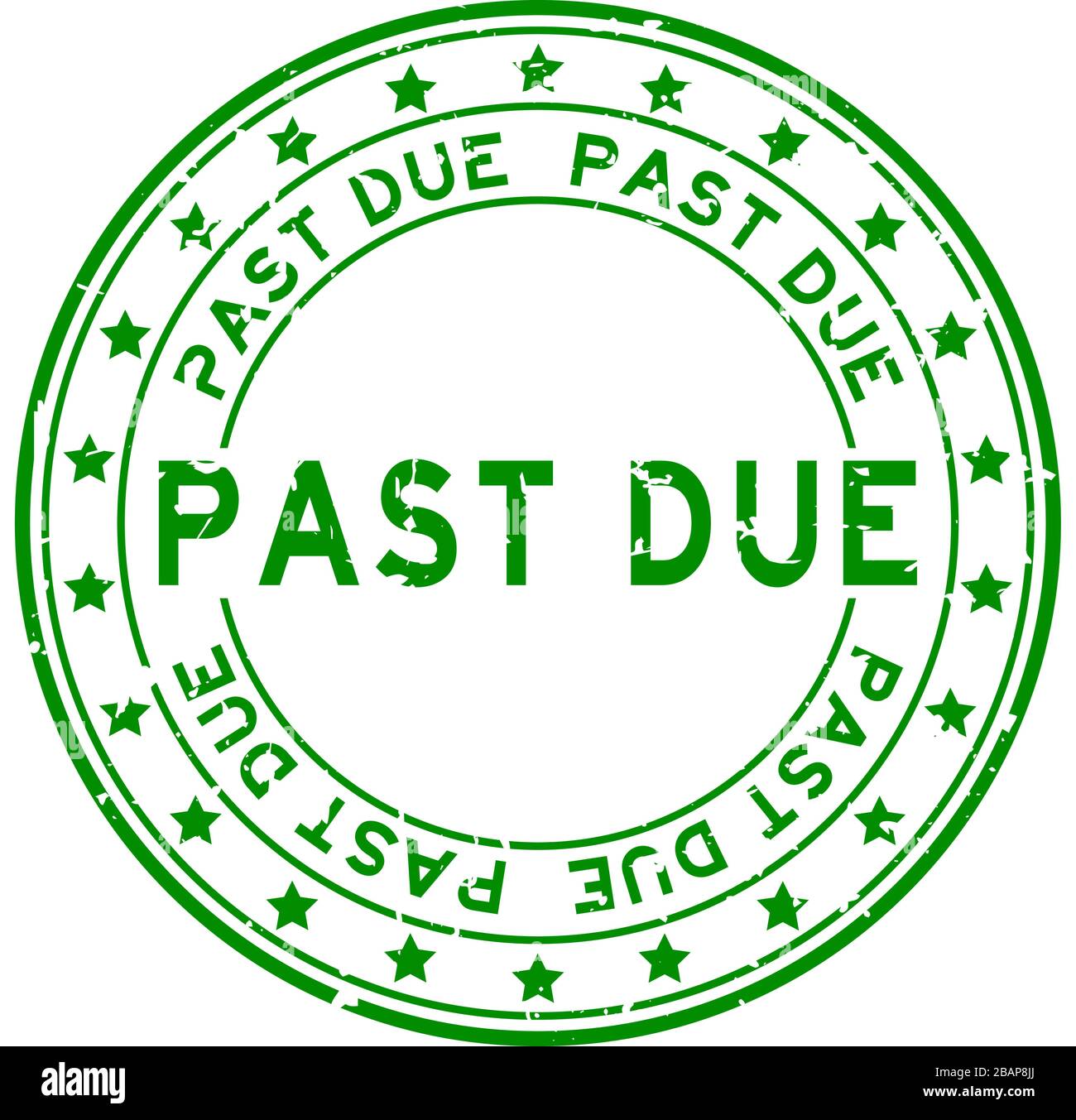 Grunge green past due word round rubber seal stamp on white background Stock Vector Image & Art ...
