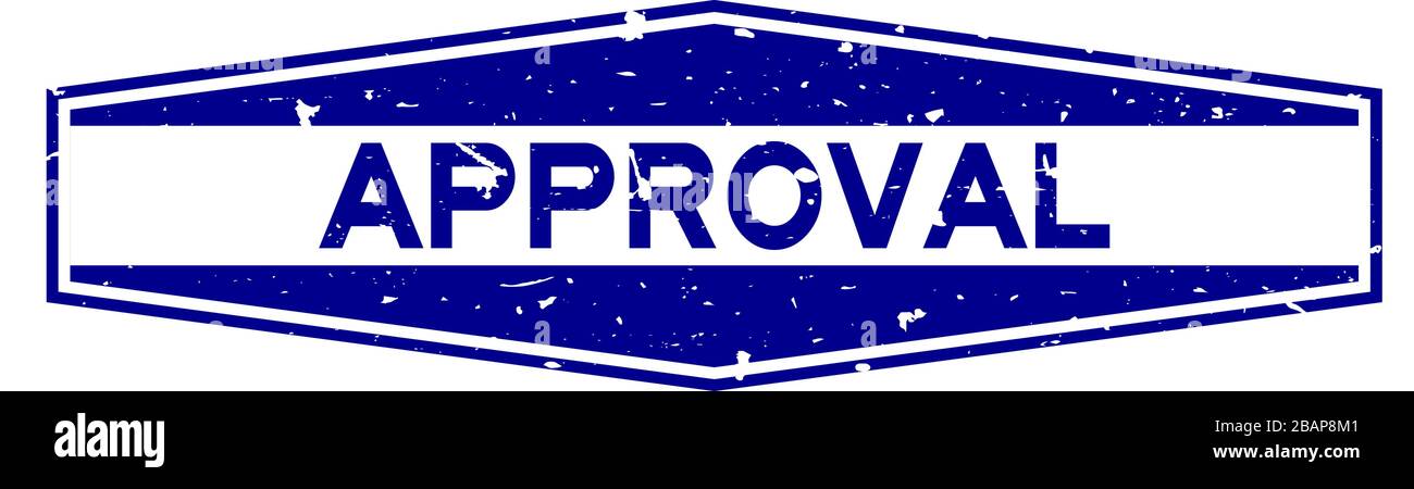 Grunge blue approval word hexagon rubber seal stamp on white background Stock Vector Image & Art ...
