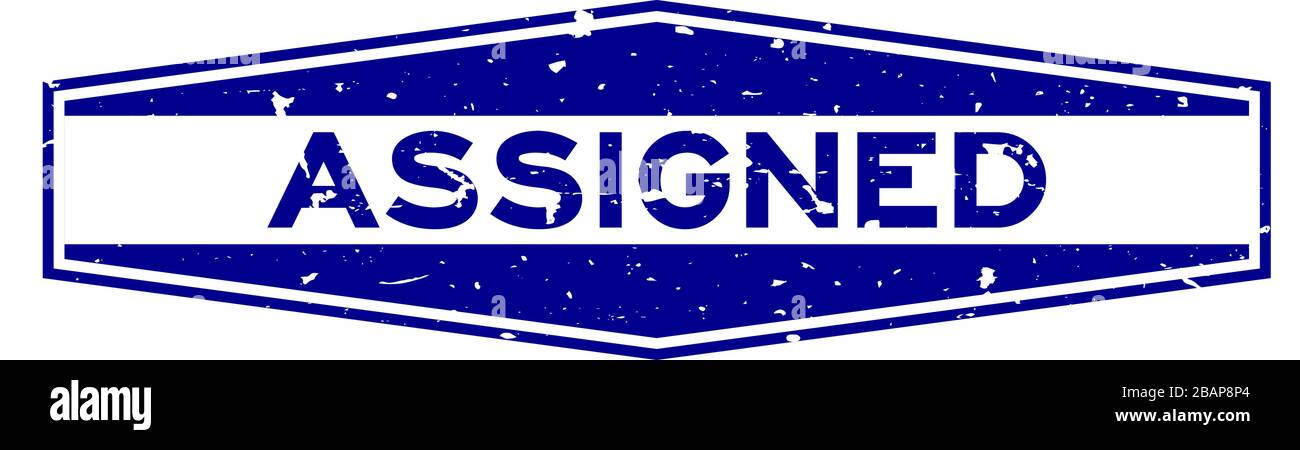 Grunge blue assigned word hexagon rubber seal stamp on white background Stock Vector Image & Art ...