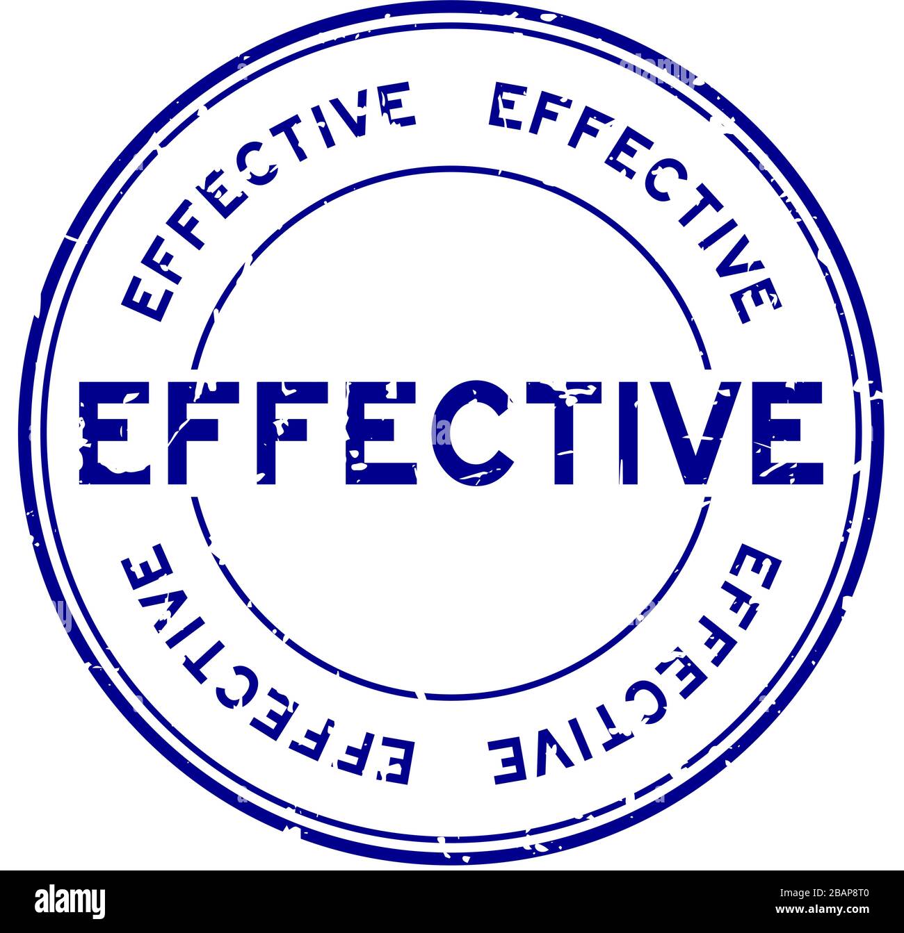 Grunge blue effective word round rubber seal business stamp on white ...