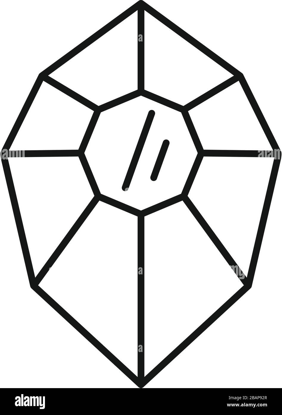 Crystal icon. Outline crystal vector icon for web design isolated on ...