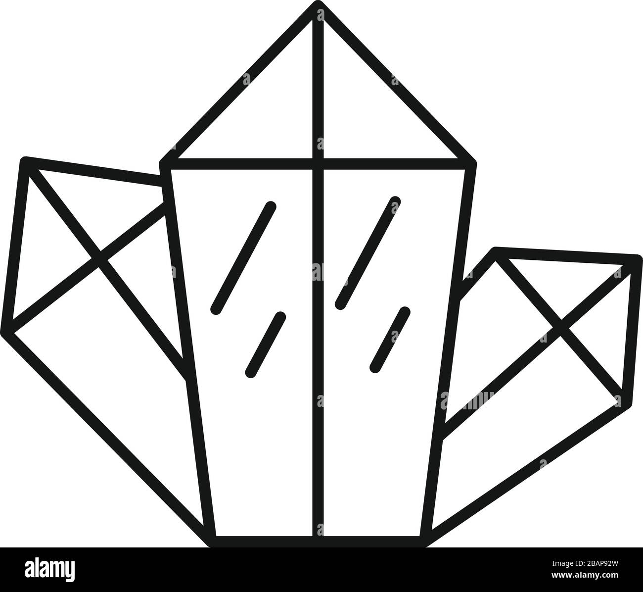 Natural crystal icon. Outline natural crystal vector icon for web ...