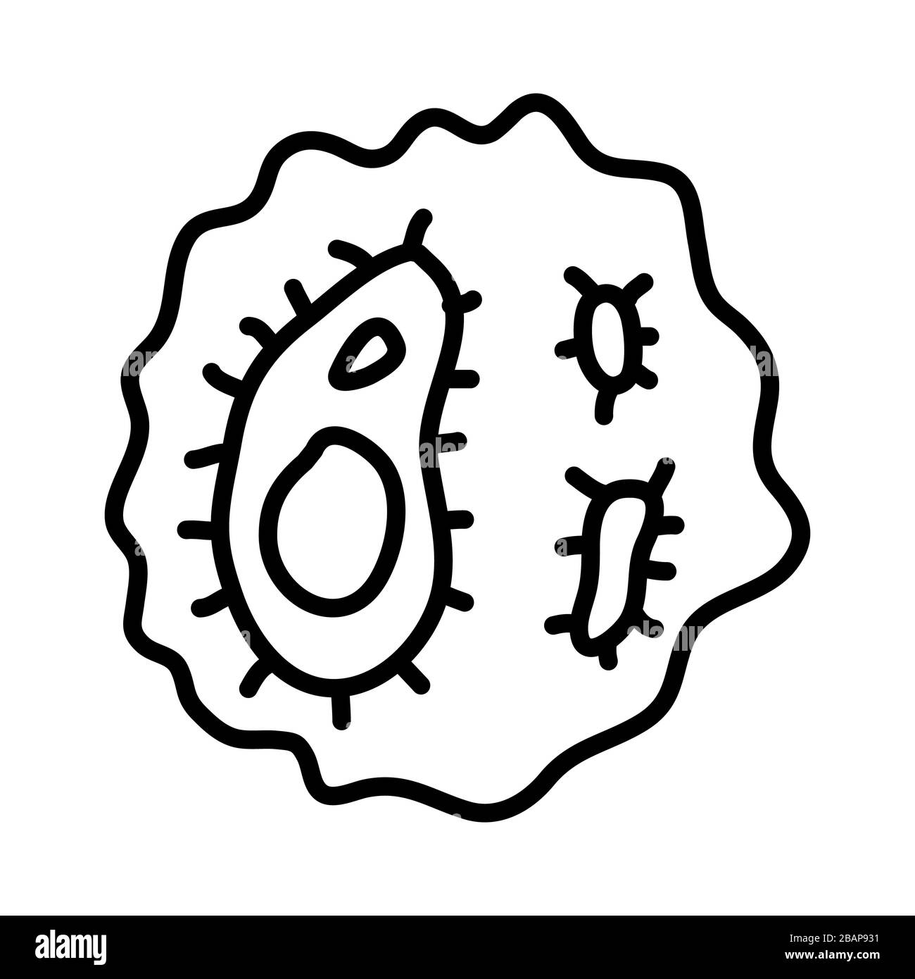 microbe cell with modern flat line icon style vector Stock Photo - Alamy