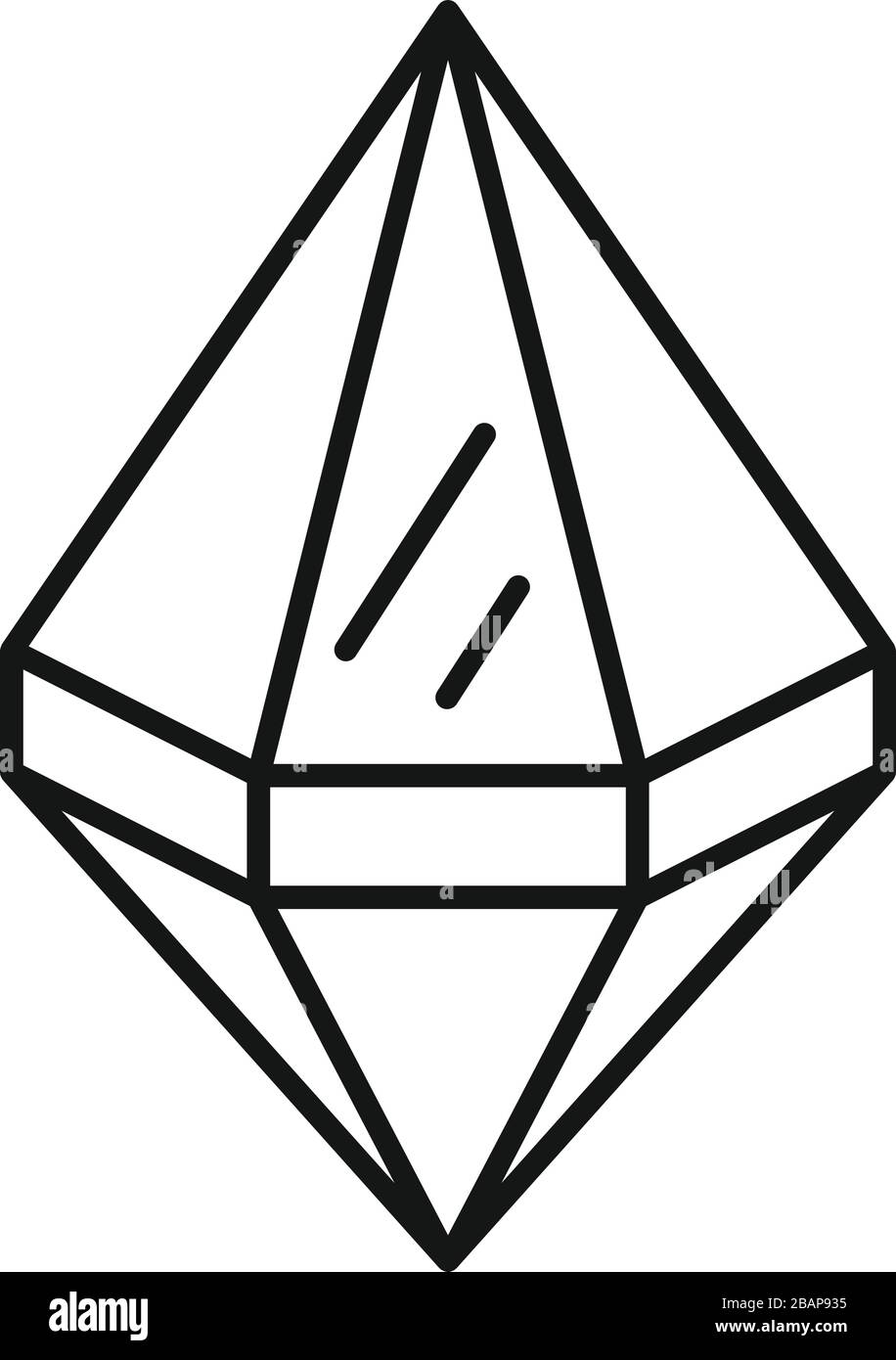 Ruby icon. Outline ruby vector icon for web design isolated on white ...