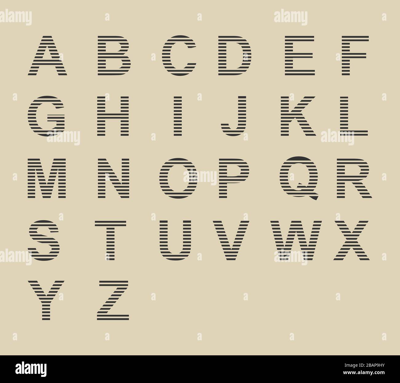 set of Latin letters, simple design, stock illustration for the design ...