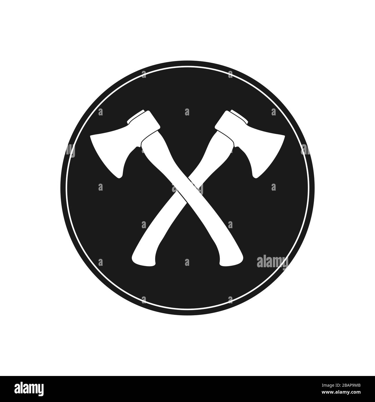 Icon of an axe. Two crossed axes simple flat design, stock illustration Stock Vector Image & Art ...
