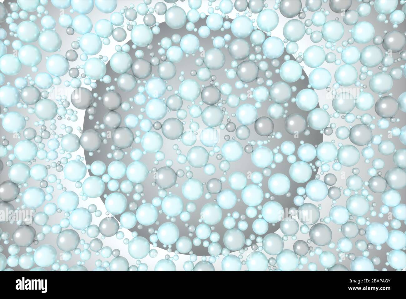 Pearls and bubbles with white background, 3d rendering. Computer ...