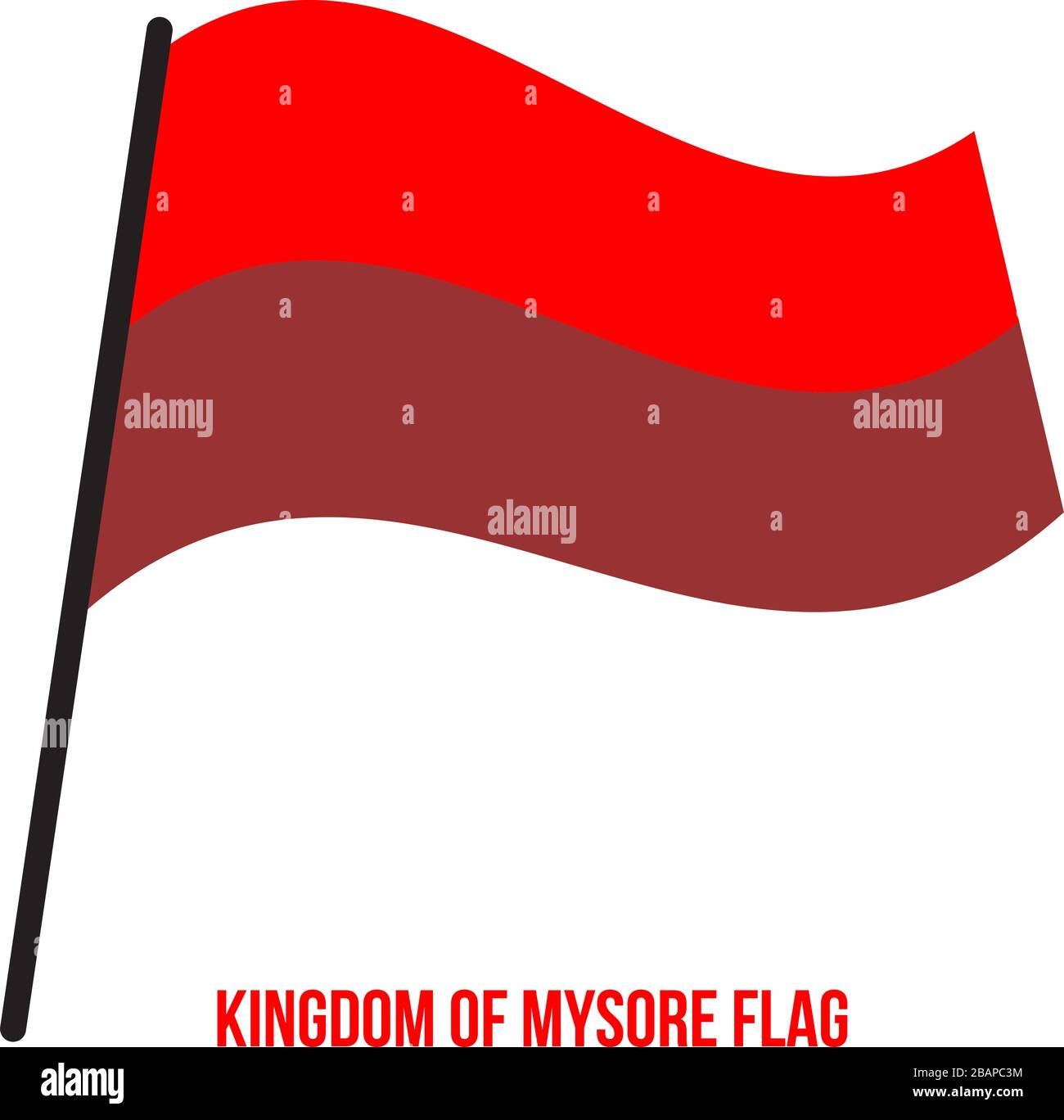 Kingdom of Mysore (1399-1950) Flag Waving Vector on White Background ...