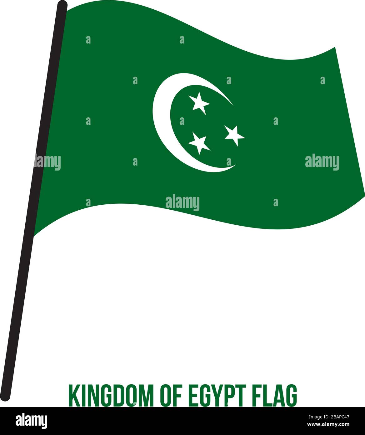 Kingdom of Egypt Flag Waving Vector Illustration on White Background ...