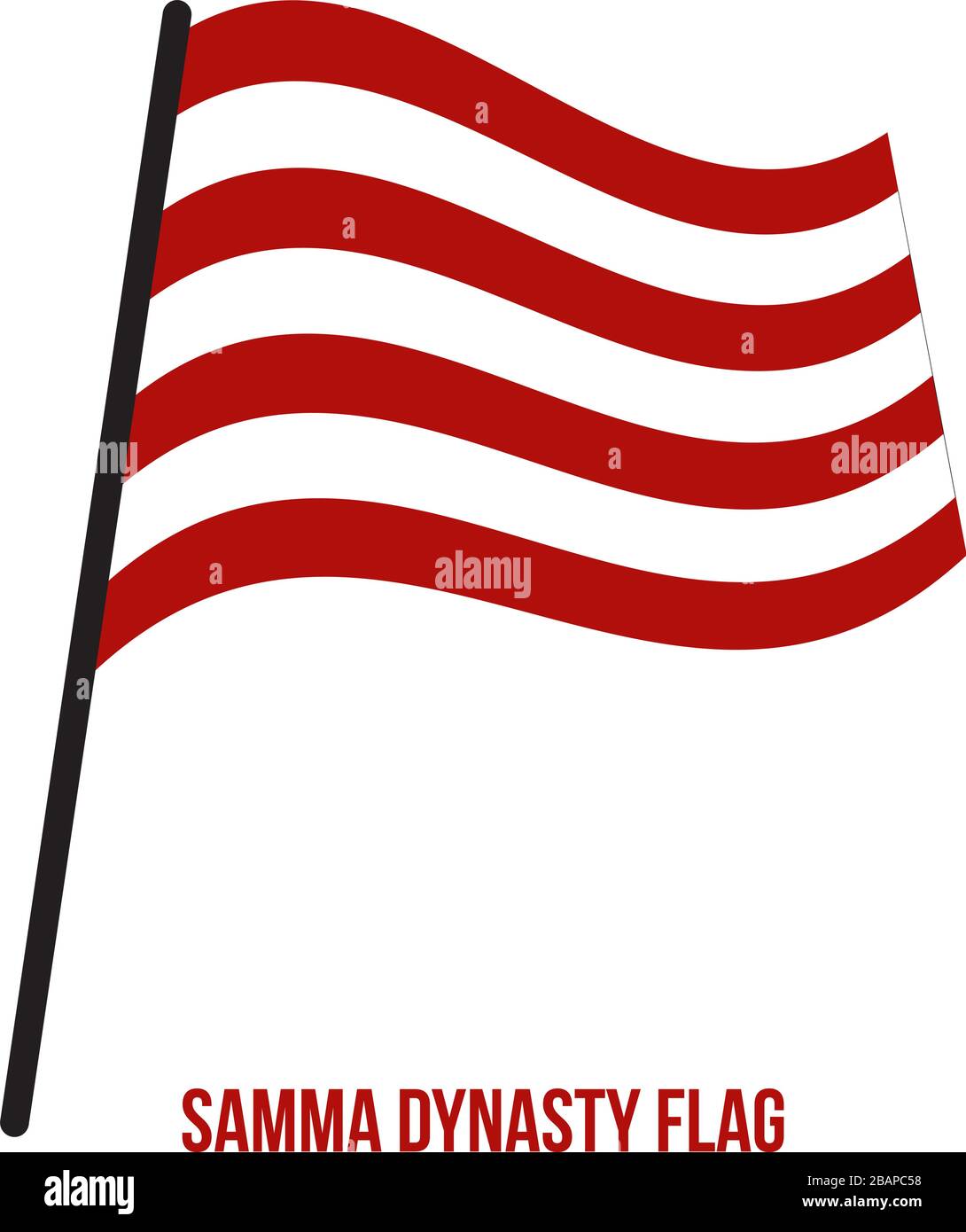 Samma Dynasty (1351-1524) Flag Waving Vector Illustration on White ...
