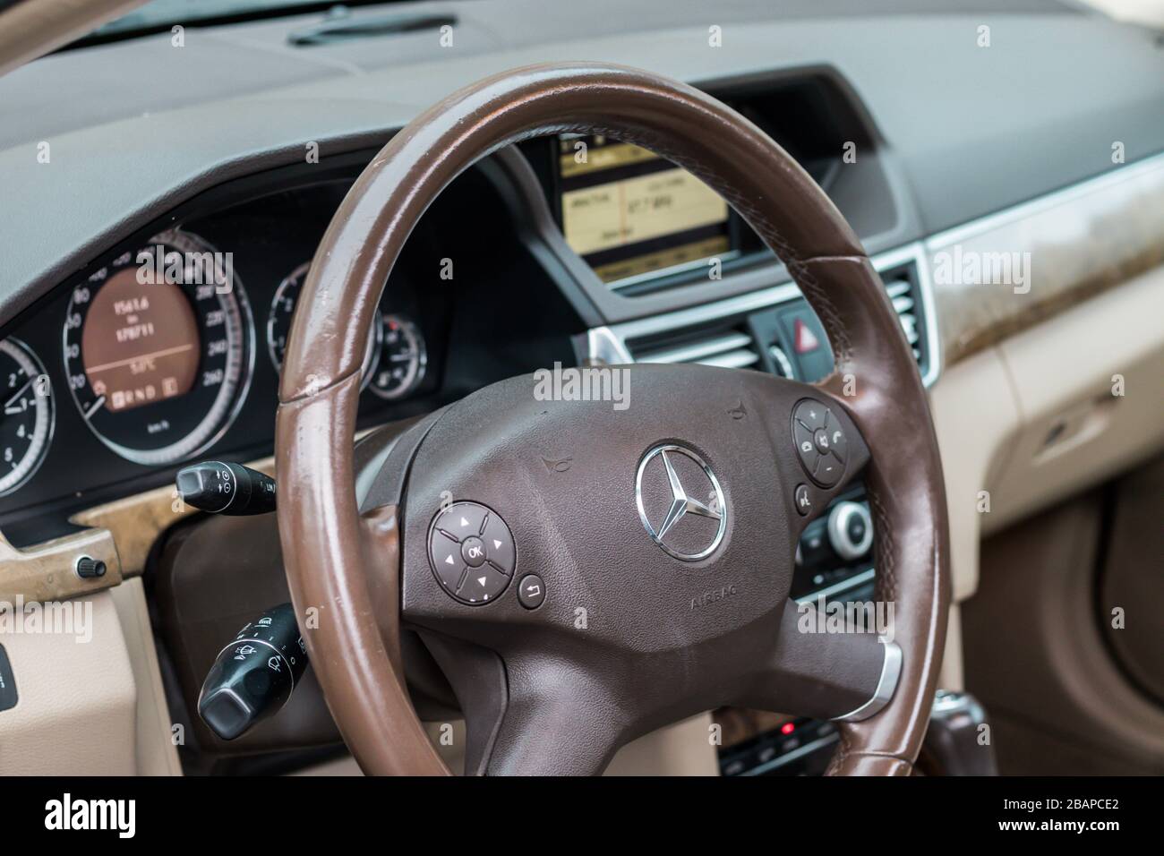 Car dashboard instrument cluster.Car panel indicators, yellow, red ...