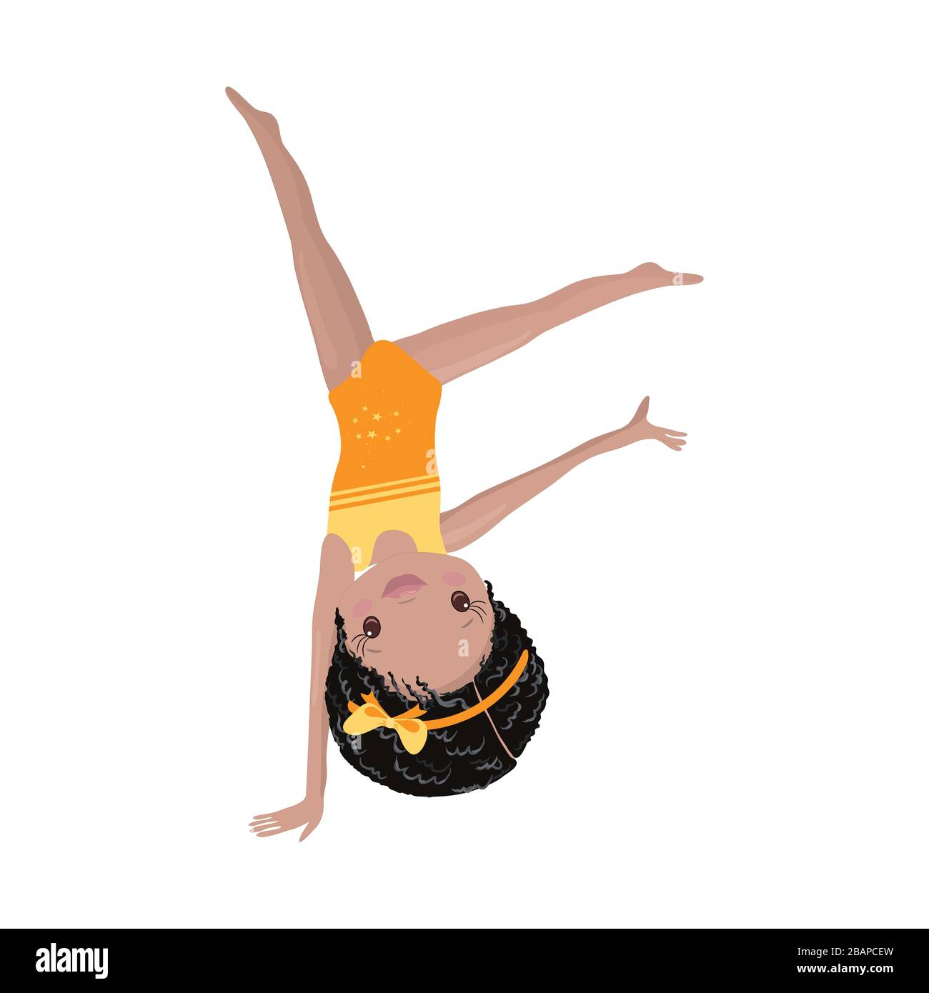 Clipart Cute African American Girl Gymnast Gym Stock Vector Image & Art ...