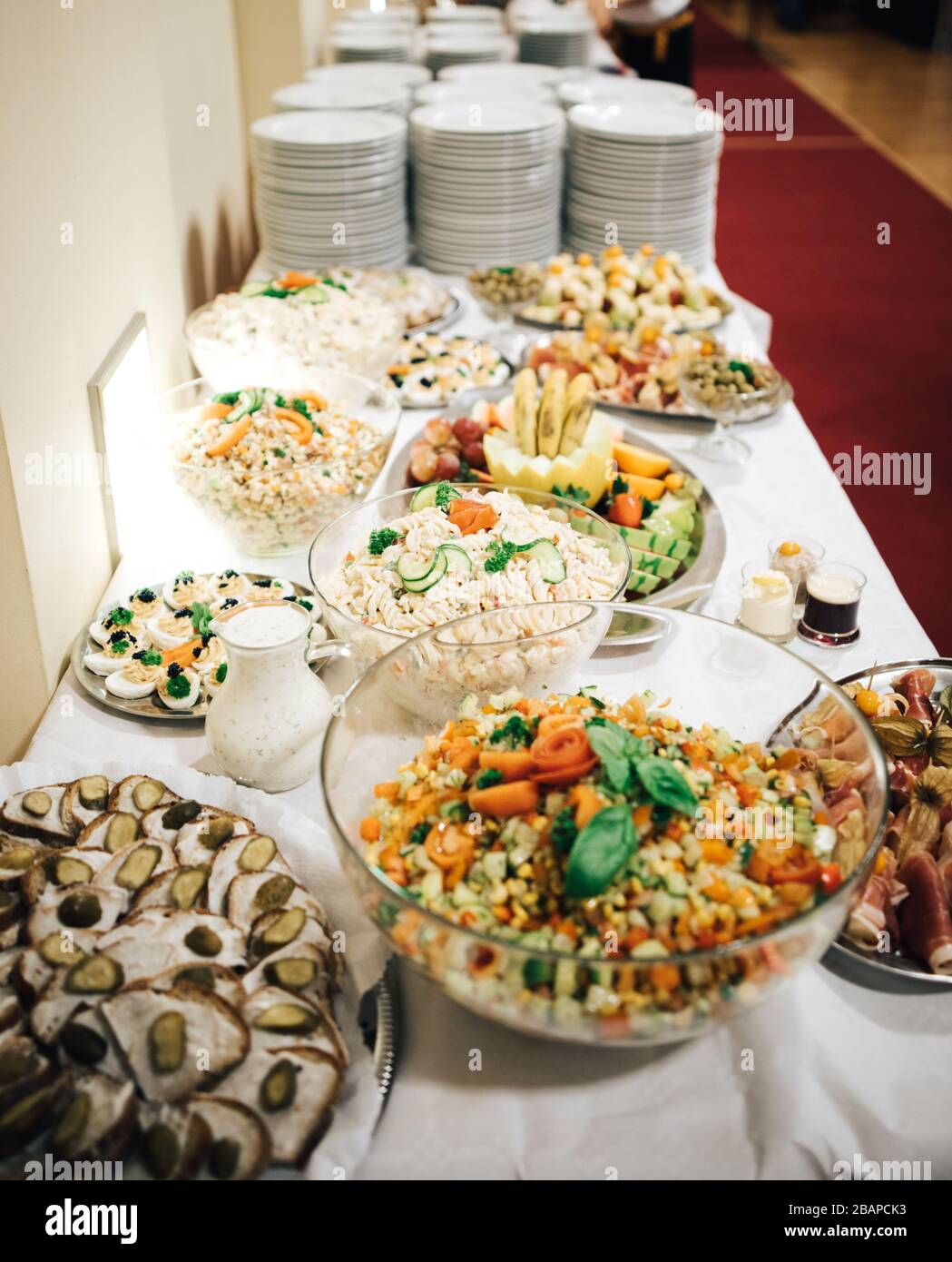 Different salads at a typical German buffet Stock Photo - Alamy