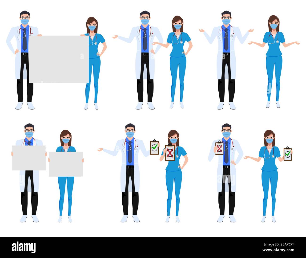 Medical characters set vector concept design. Covid-19 doctor and nurse ...