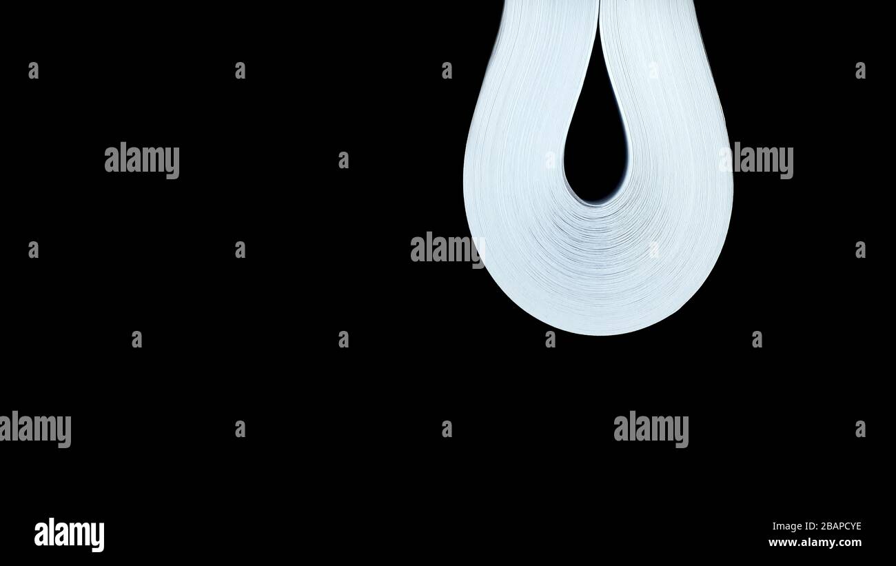 Multiple sheets of rolled A4 paper stack (a4 paper ream) on black ...
