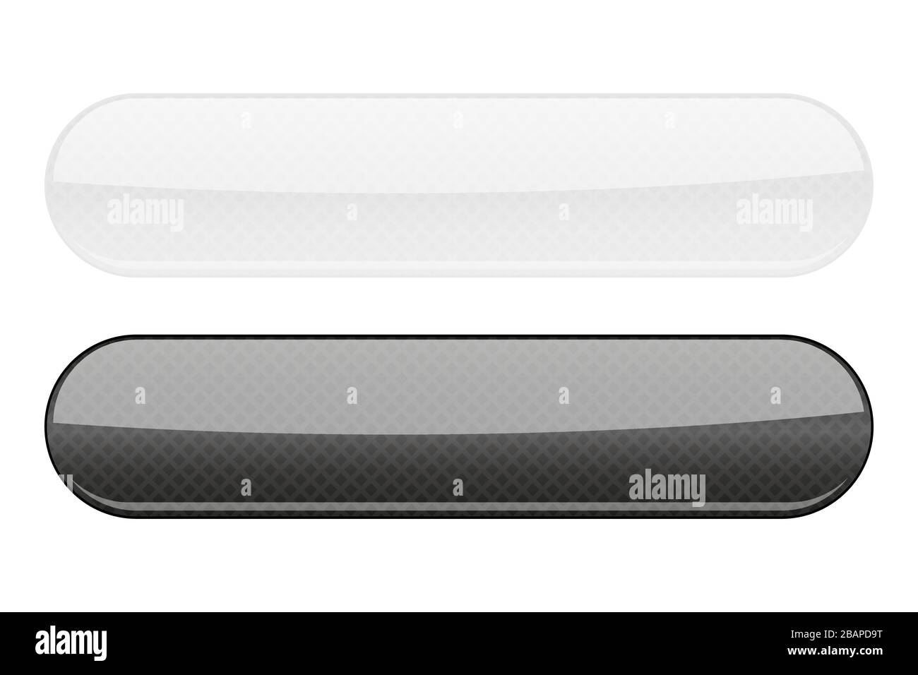 Black and white glass buttons. 3d shiny oval icons Stock Vector Image ...