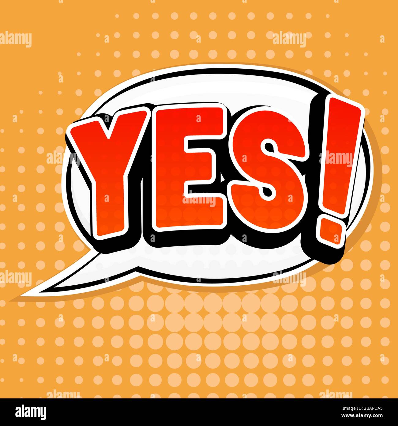 Cartoon yes symbol bubble hi-res stock photography and images - Alamy
