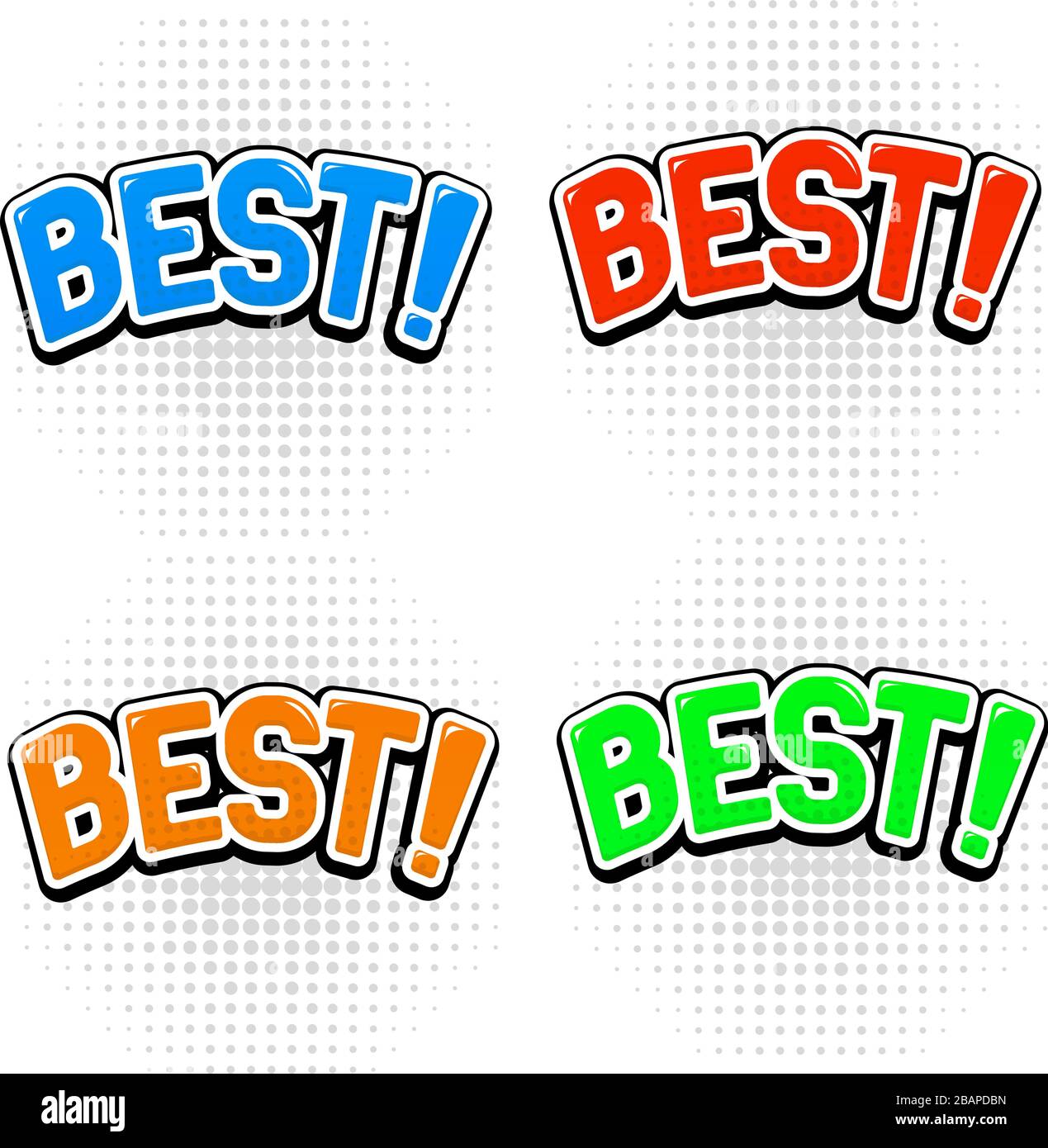 BEST signs in comic book style. Colored set Stock Vector Image & Art ...