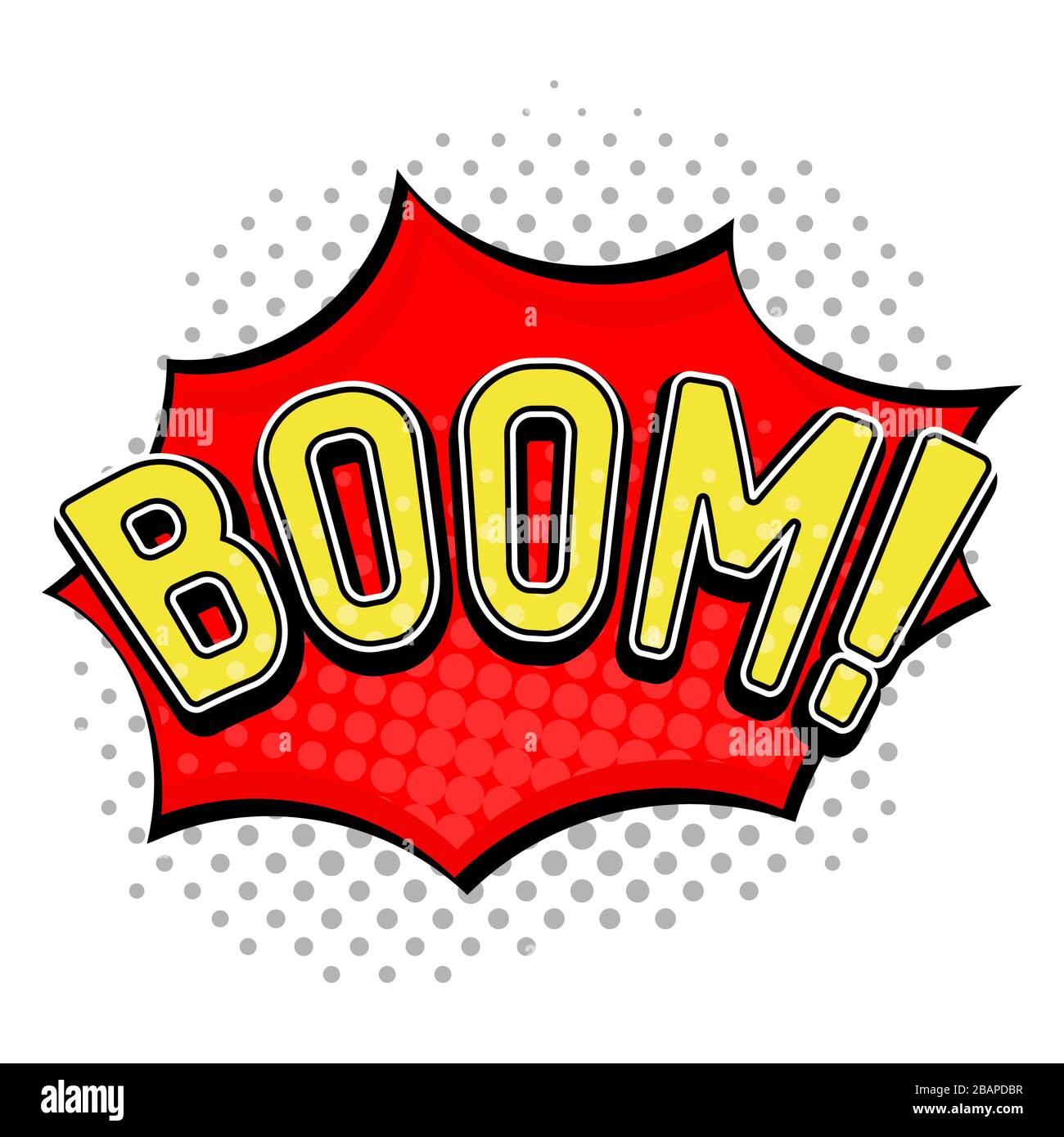 Boom comic text symbol sign cartoon pop art retro vector illustration ...