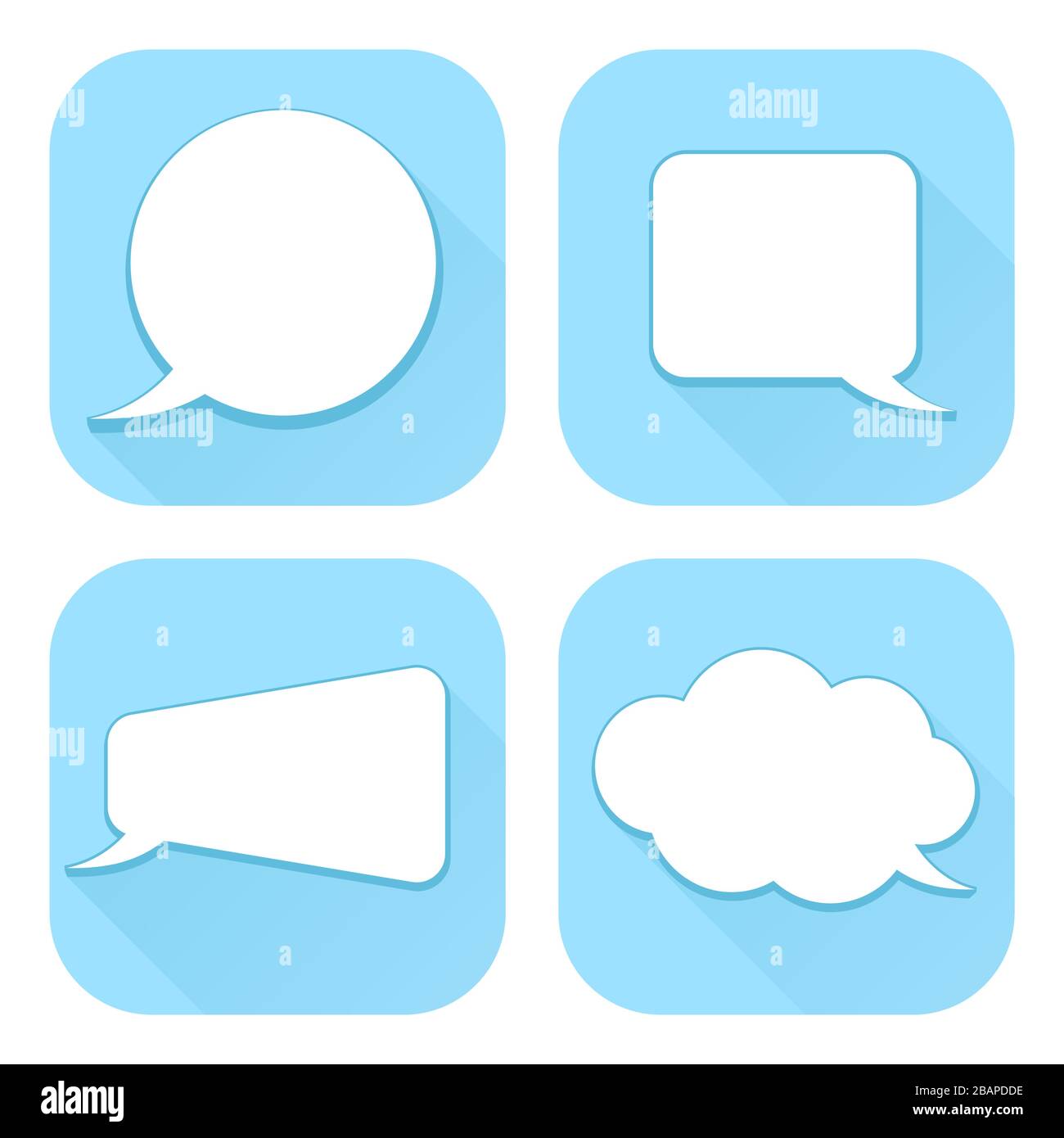 Speech bubbles. Blue web icons with blank signs Stock Vector Image ...