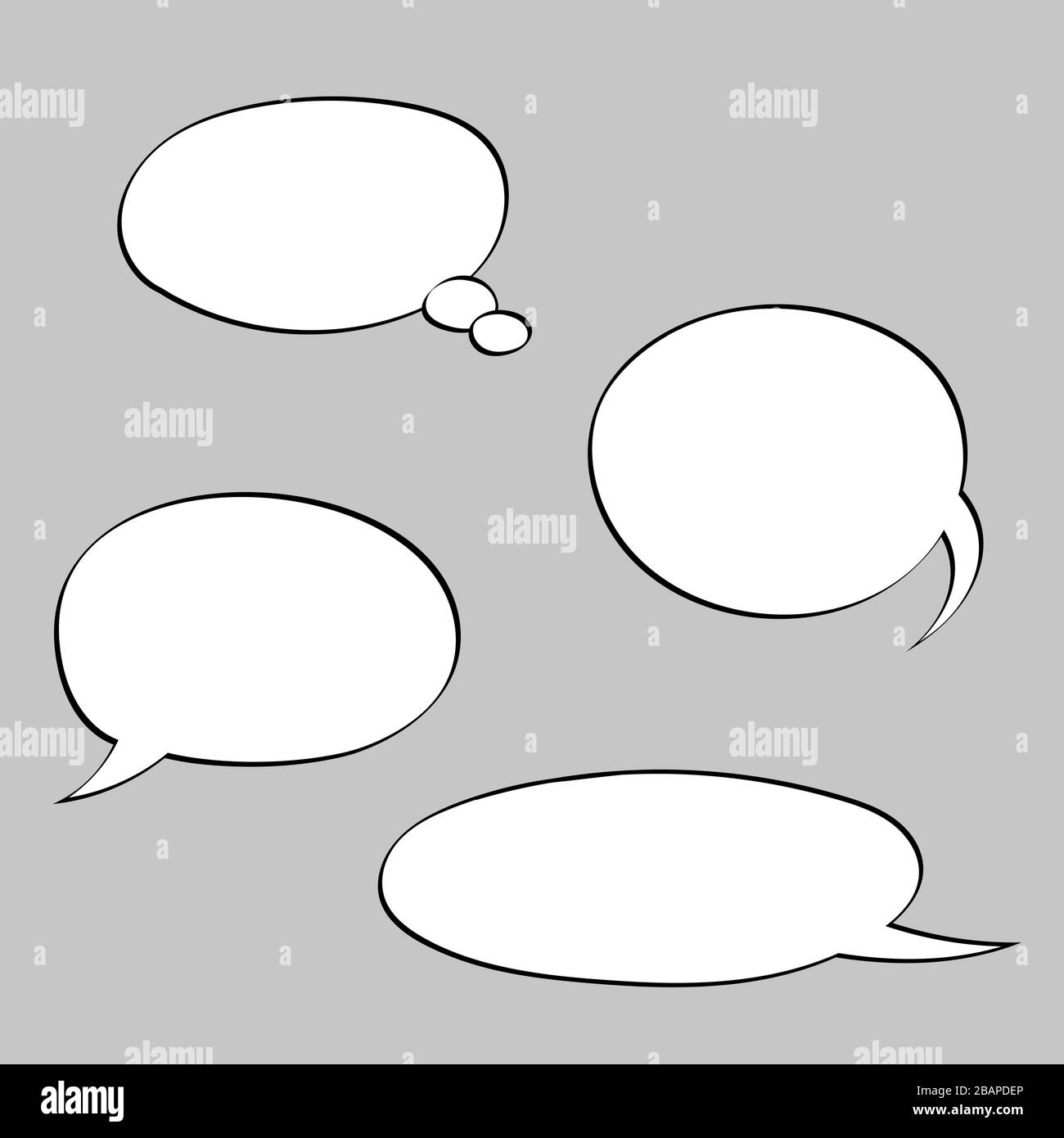 Speech bubbles. Blank signs on gray background Stock Vector Image & Art ...